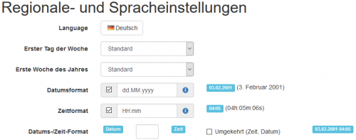 Regionale- und Spracheinstellungen – pm4u